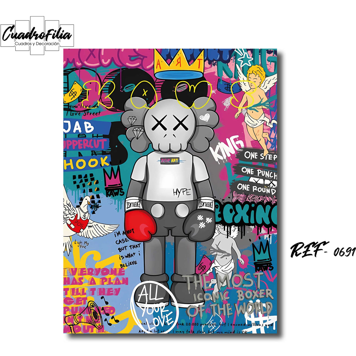 REF 0691 Kaws Pop Art – cuadrofilia
